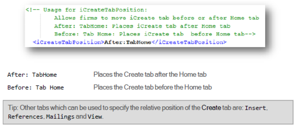 BigHand Create Tab Position