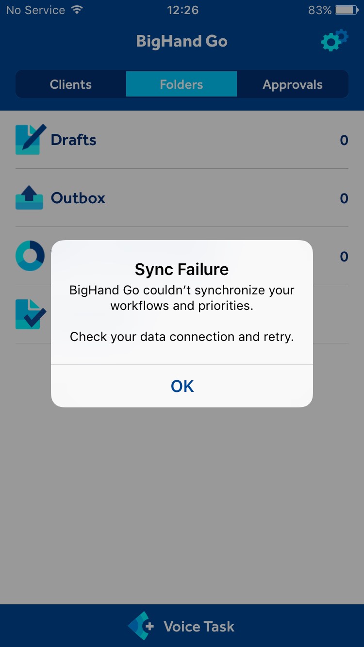 BigHand Go - Sync failure