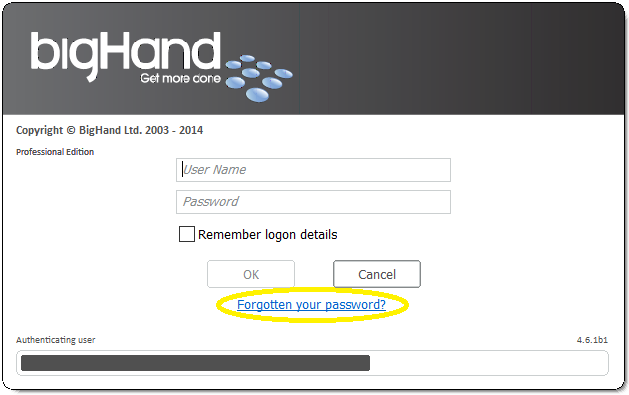 BigHand Professional error on logon ‘The BigHand Server could not log ...