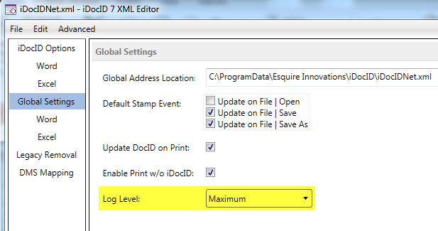 How to enable DocID logging