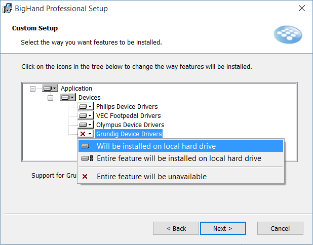 Footpedal or Recording Device not visible under BigHand Audio and ...